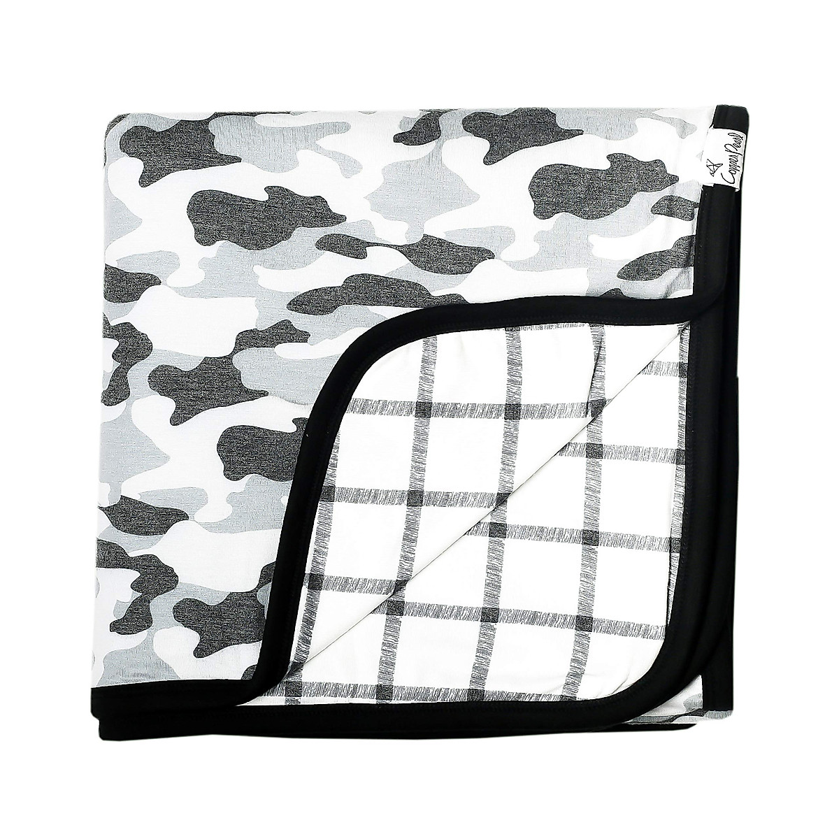 Large Premium Knit Baby 3 Layer Stretchy Quilt Blanket"Gunnar" by Copper Pearl