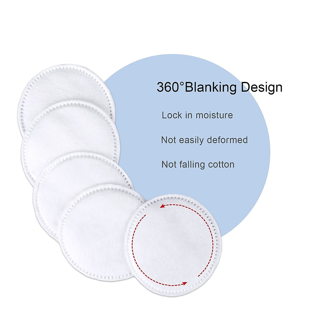 MSQ Cotton Rounds (300 Count), Makeup Remover Pads, Face Cotton Pads, Facial Cleansing Round Cotton Pads, Lint-Free