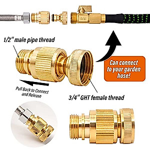 ZHEQOGZH Automatic Dog Water Dispenser Water Trough for Livestock Pig Chicken Waterer Stainless Steel Automatic Waterer Bowl with Float Valve Drain Plug Braided Hose Garden Hose Quick Connect Fittings