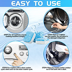DORPETLY Washing Machine Cleaner, 32 Tablets Washer Machine Cleaner Household Supplies, Deep Cleaning Tablets for Front Loader, Top Load Washer and HE