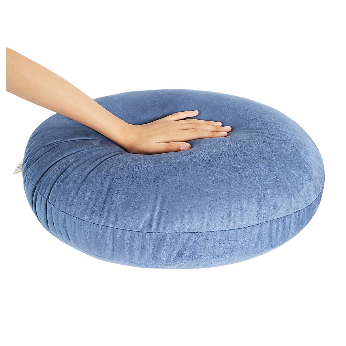 Hodeco Round Throw Pillow 18x18 for Kids 100% Polyester Filling Super Soft Cushion Ultra Fluffy Down-like Touch Decor Round Floor Pillow for Couch Bed Sofa, Navy Blue, 1 Piece