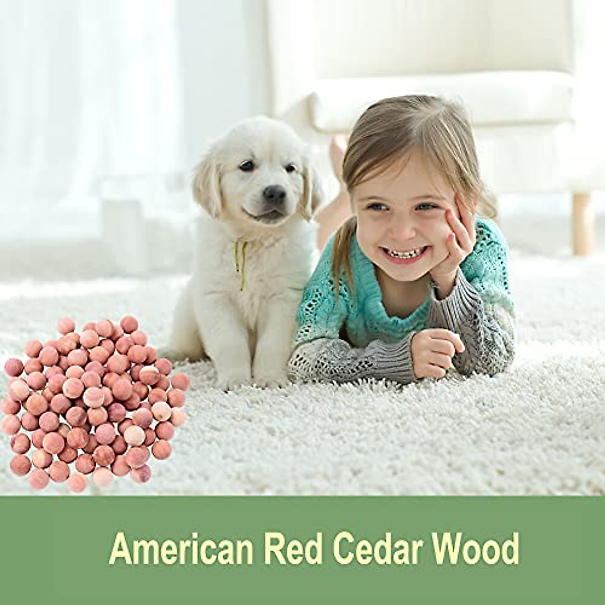 Brite Lightingtech Cedar Balls for Clothes Storages, 100pc Red Cedar Balls for Closets and Drawers with 3 Satin Bags
