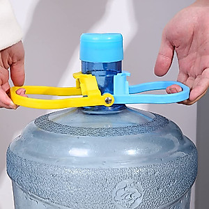 TorSor 2 Pack 5 Gallon Water Bottle Holder Purified Drinking Water Jug Caps Carrier Lift Labor Energy Saving Ergonomic Grip Handle Carrier Non-Slip Holder Lifter Heavy Duty Clip