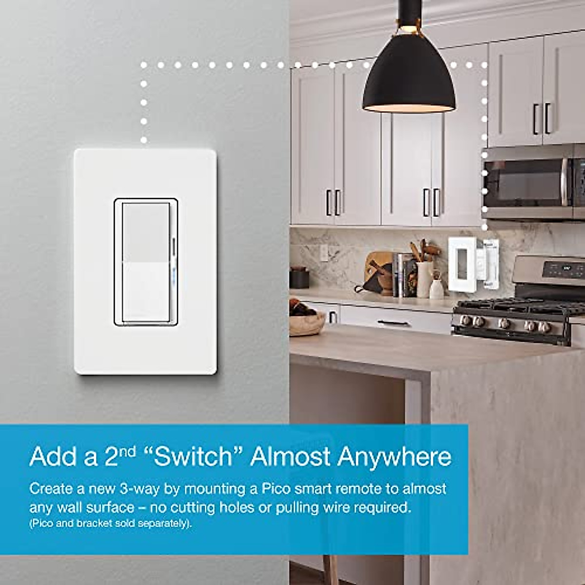 Lutron Diva Smart Dimmer Switch for Caseta Smart Lighting (Lutron Smart Hub Required), for LED Lights, 150 Watt, Single-Pole/3Way, No Neutral Required, DVRF-6LS-WH-2, White, 2 Pack