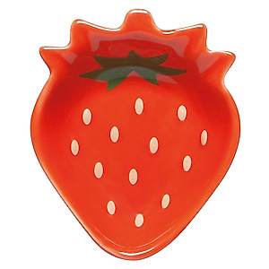 Jubilee Berry Sweet Stoneware Shaped Pinch Bowl Set, Mini Bowls for Dipping and Seasoning-Soy Sauce Dish, Set of 6, 2 oz