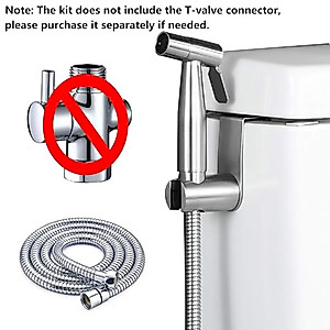 Handheld Bidet Sprayer Kit, Frap Stainless Steel Brushed Nickel Sprayer Toilet Bathroom Shower Head with 59-inch Hose and Wall Bracket Holder 3 Set(Note: linker not T valve Included)