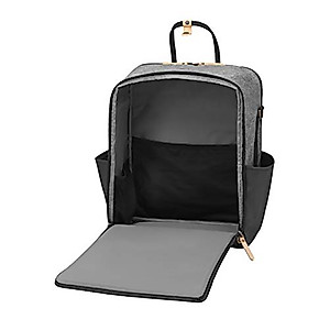 Petunia Pickle Bottom InterMix Backpack | Diaper Bag Backpack| Baby Bottle Bag for Parents | Stylish Baby Bag Organizer| Sophisticated and Spacious Backpack for On the Go Moms | Graphite/Black