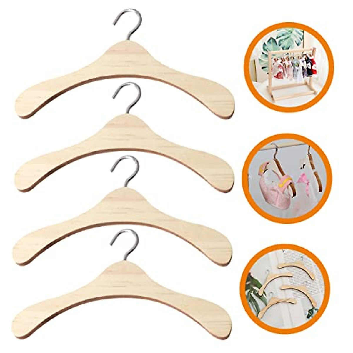 Ciieeo 15pcs Doll Hanger Wooden Clothes Hanger Wood Clothes Hangers Doll Clothes Rack Small Clothes Hangers Doll Clothes Hanger Mini Doll Hanger Tiny Doll Clothes Hangers Small Hangers