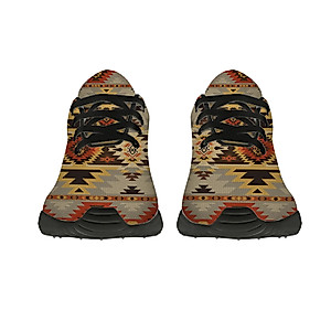 Southwest Print Shoes for Women Men Tennis Running Shoes Walking Sneakers Native American Aztec Print Shoes for Travel Golf Jogging,US Size 6