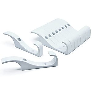 Toughook Heavy Duty Hooks for Hanging Coats, Jackets, Briefcases, Keys, Purse, Robe - Unbreakable Wall Mounted Coat Hook Holds Up to 50 Pounds - Perfect for Home, Office, Bathroom | White, 10 - Pack