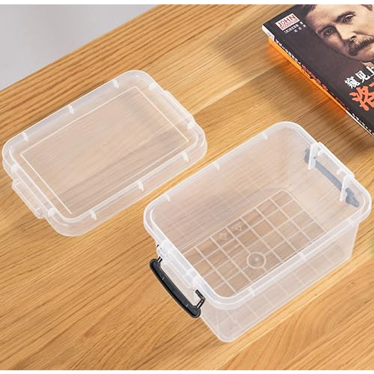 Cetomo 3.2Qt*12 Plastic Storage Bins, Storage Box, 12 Pack, Organizing Container with Durable Lids, Secure Latching Buckles, Stackable and Nestable, No-Frills, Clear