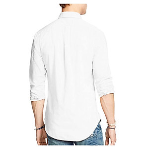 Polo Ralph Lauren Men's Standard-Fit Chambray Oxford, White, X-Large