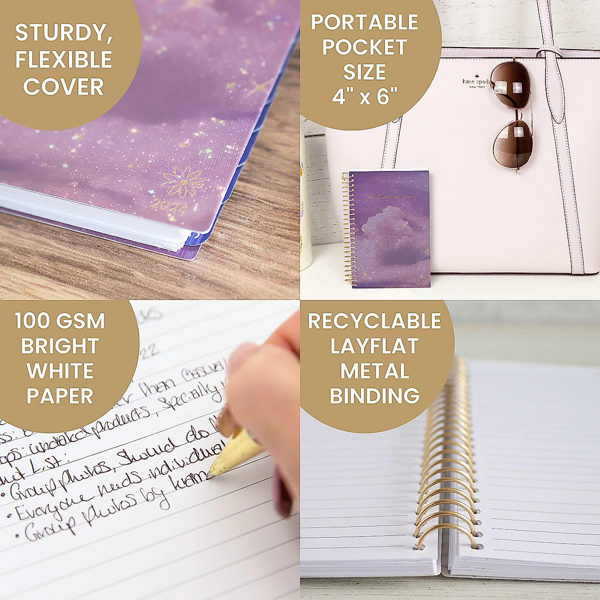 bloom daily planners 2024 Pocket Planner - 4” x 6” - (January 2024 - December 2024) - MINI Weekly/Monthly Agenda Organizer & Calendar Book - Good Things Are Coming