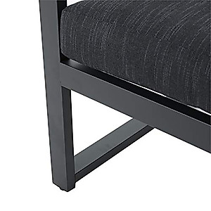 Noble House Navan 6 Piece Outdoor Aluminum Sectional Sofa Set in Dark Gray