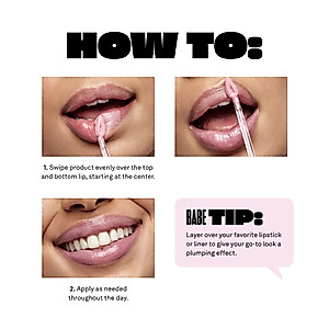BABE ORIGINAL Glow Plumping Lip Jelly For Thicker Lips - High Shine Lip Gloss for Moisturizing, Hydrating and Soothing Lips, Blush
