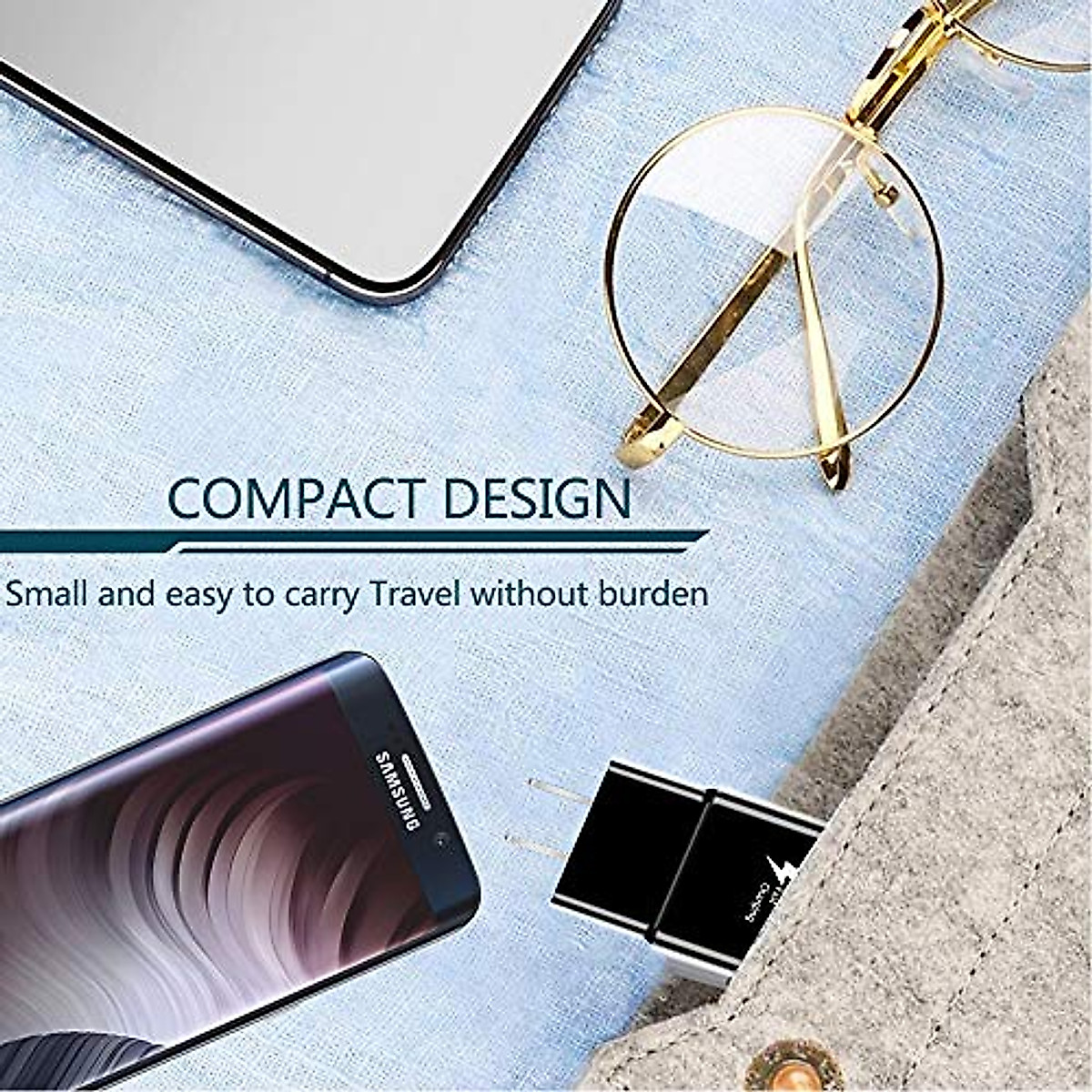 Fast Charging Block, USB Adaptive Fast Charger Box Android Cell Phone Wall Quick Tablet Charger Plug Adapter Compatible Samsung Galaxy S10 S9 S8 S7 M10 A10e J7 Note8 9 / G7 Plus EP-TA20JBE (2 Pack)