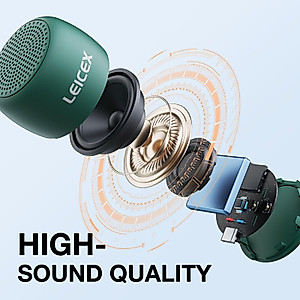 LEICEX Mini Bluetooth Speaker Wireless,Small Speaker Support TWS Stereo Sound.Portable Speaker for Travel,Gift,Mobile Phone.(Green)