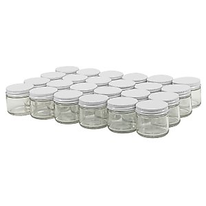 North Mountain Supply - SSC-2OZ-WT 2 Ounce Glass Straight Sided Spice/Canning Jars - with 53mm White Lids - Case of 24