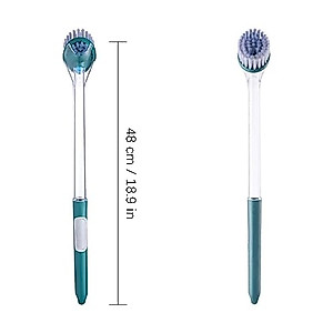 Creative Brush Toilet Brush Double Sided Brush Head Toilet Cleaner Brush Plastic Handle Toilet Bowl Brush and Stand
