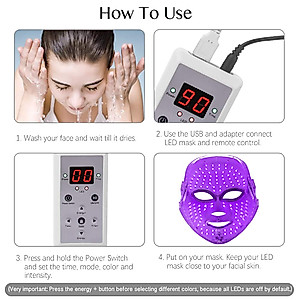 7 Colors Light Mask, Home Light T herapy Facial Mask (7 Colors)