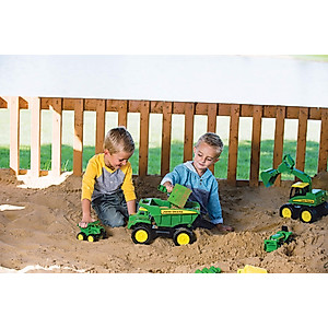 TOMY John Deere 15" Big Scoop Dump Truck with Sand Tools, Brown/a
