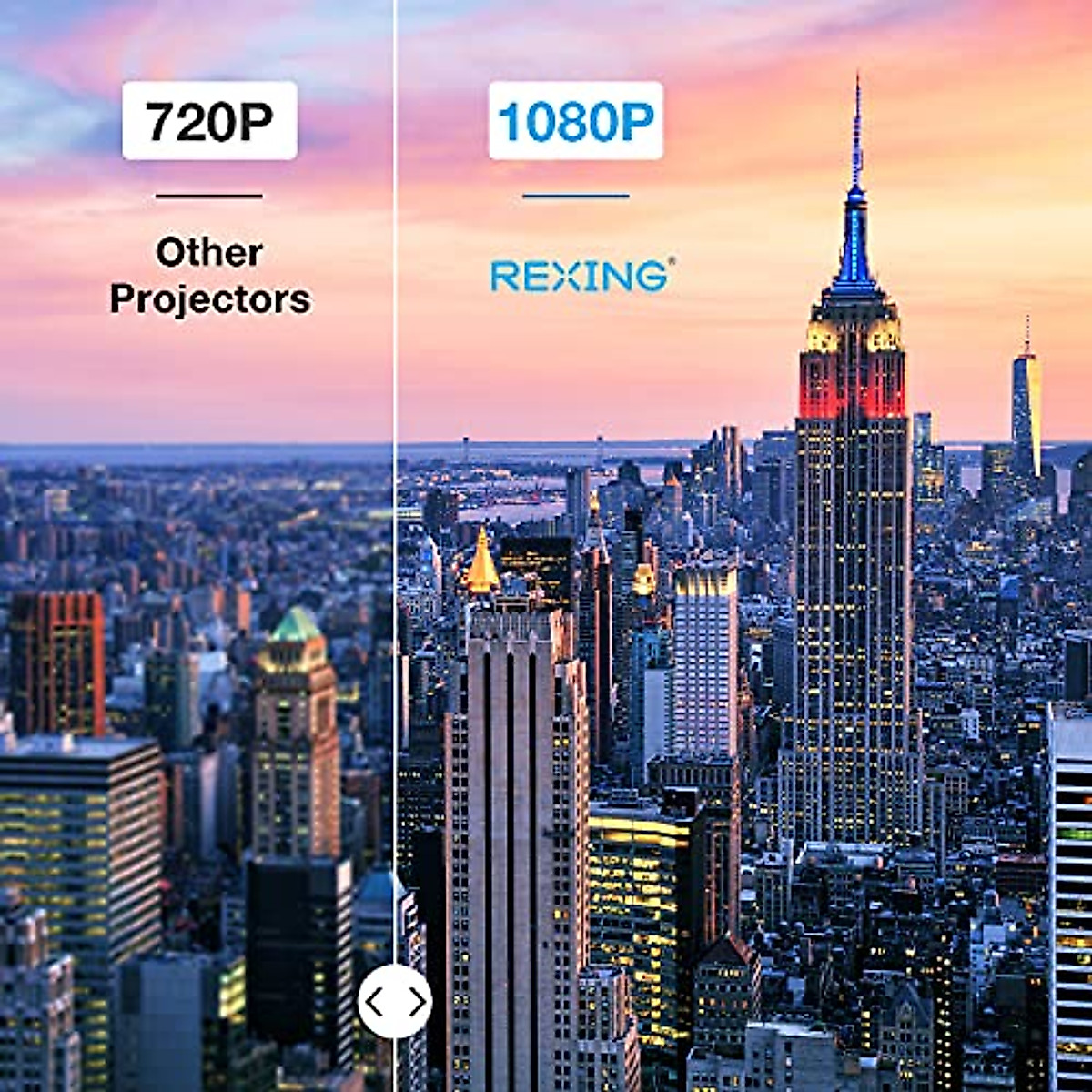 REXING PRD615 Smart Home Projector 750 ANSI Lumens HD, Autofocus,3D Video,HDMI,Duo USB 2.0,WiFi, 40-150 inch” DLP Projector, Miracast,App Store,Google Play,Chrome,YouTube, Netflix, Home Entertainment