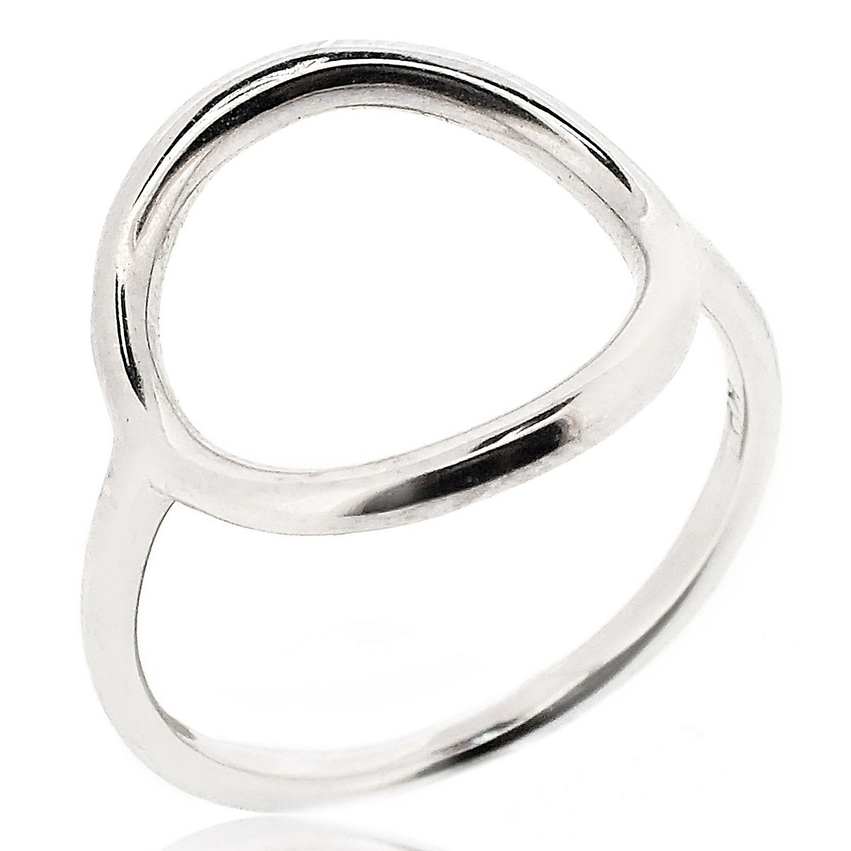 SOVATS Open Circle Ring For Women 925 Sterling Silver Rhodium Plated - Simple, Stylish &Trendy Nickel Free Ring, Size 6