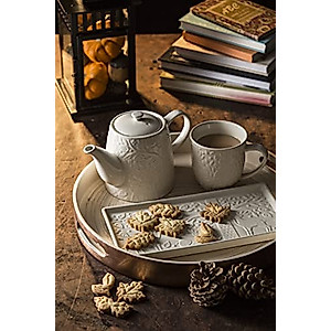 Mason Cash 2001.082 Forest 12" Serving Platter, Stoneware, Cream