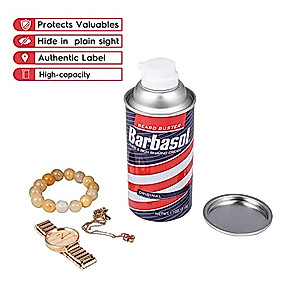 Barbasol Diversion Safe Stash Can with Food Grade Smell Proof Bag with Hidden Compartment for Keys, Cash and Valuables