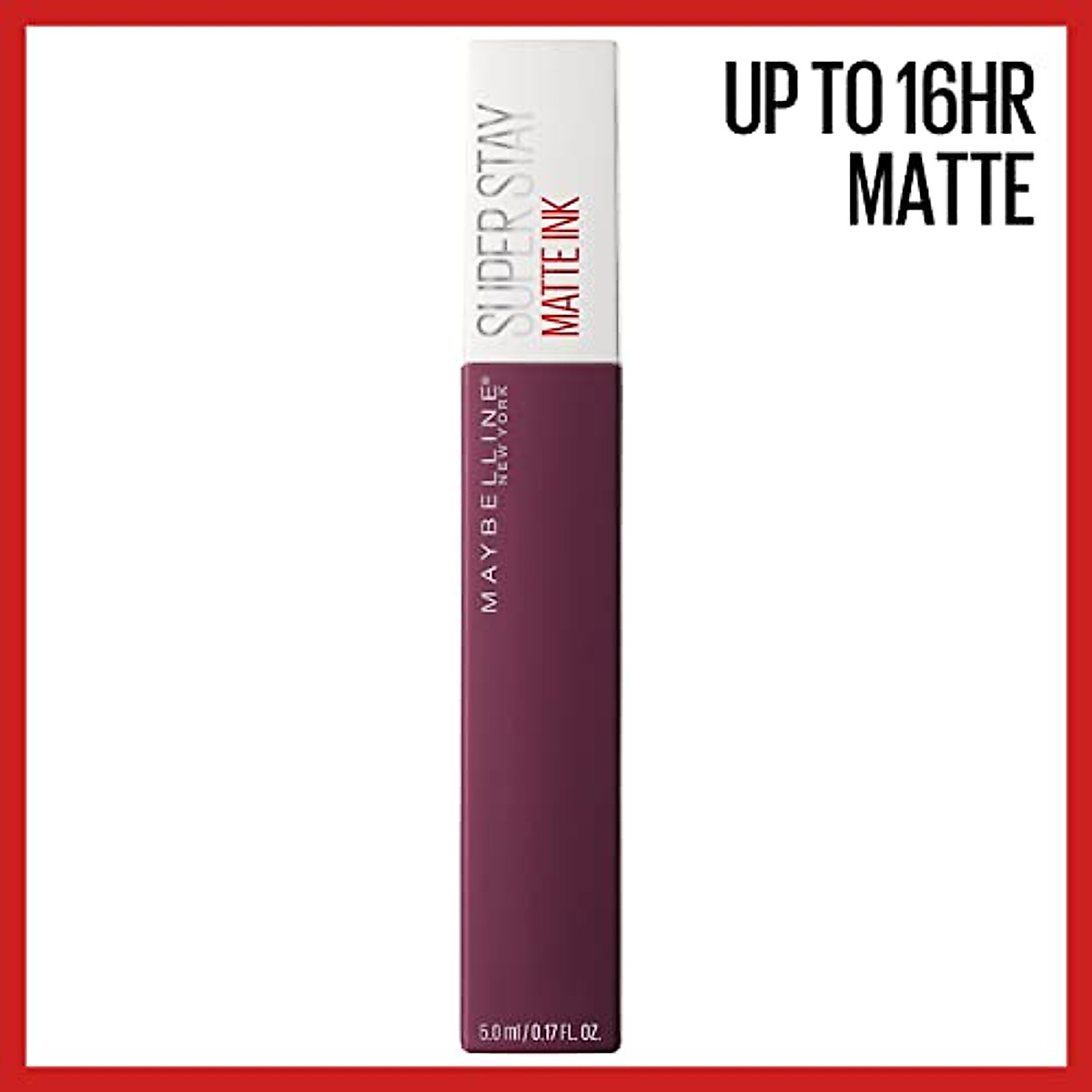 Maybelline Super Stay Matte Ink Liquid Lipstick Makeup, Long Lasting High Impact Color, Up to 16H Wear, Believer, Deep Plum, 1 Count
