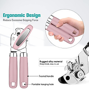 Can Opener,Professional 3-In-1 Multifunctional Manual Can Openers Bottle Opener,Kitchen Durable Stainless Steel Heavy Duty Can Opener Smooth Edge for Kitchen Seniors Friendly