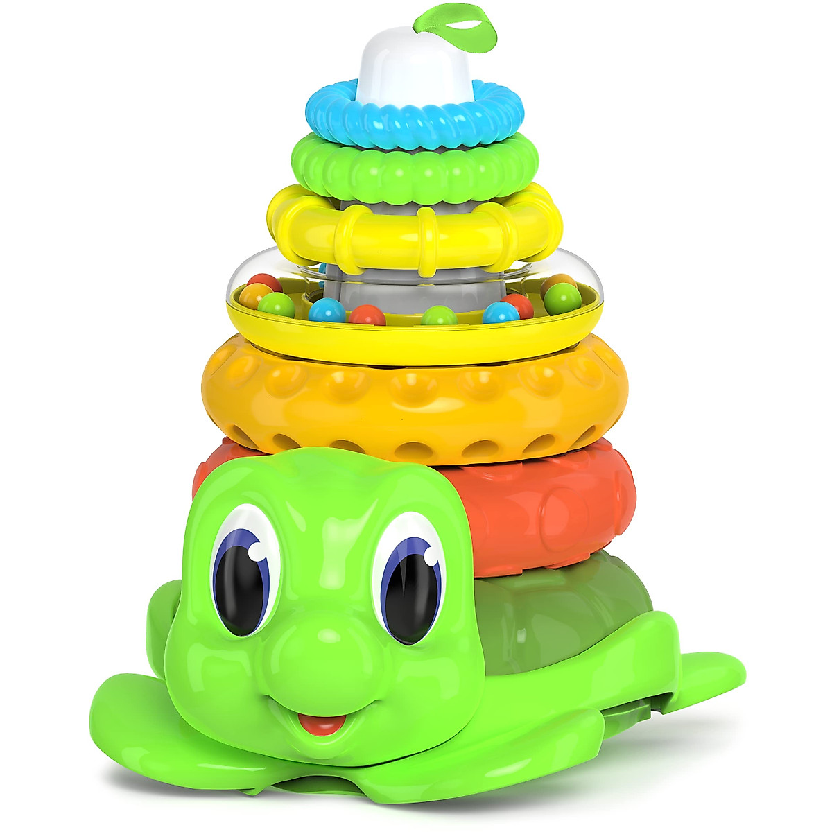 Move2Play, Turtle Ring Stacking Toy, Gift for 1 Year Old Boys & Girls, Baby Toys, 6 to 12 Months, Ages 0-6+, 9, 10, 18+ Months