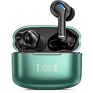Ear Buds Noise Cancelling Wireless Earbuds Bluetooth 5.1 Headphones with 4 Microphone Stereo Deep Bass Air Buds 30H Playback LED Power Display in-Ear Earphones IPX6 Waterproof for iPhone&Android