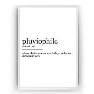 Pluviophile Definition Print - Version 2 - Poster Wall Art Quote Typography Home - Frame Not Included