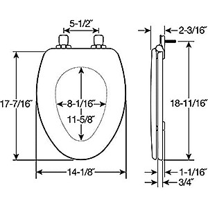 MAYFAIR 132SLOW 000 Sculptured Rainfall Toilet Seat will Slow Close and Never Loosen, ELONGATED, Durable Enameled Wood, White