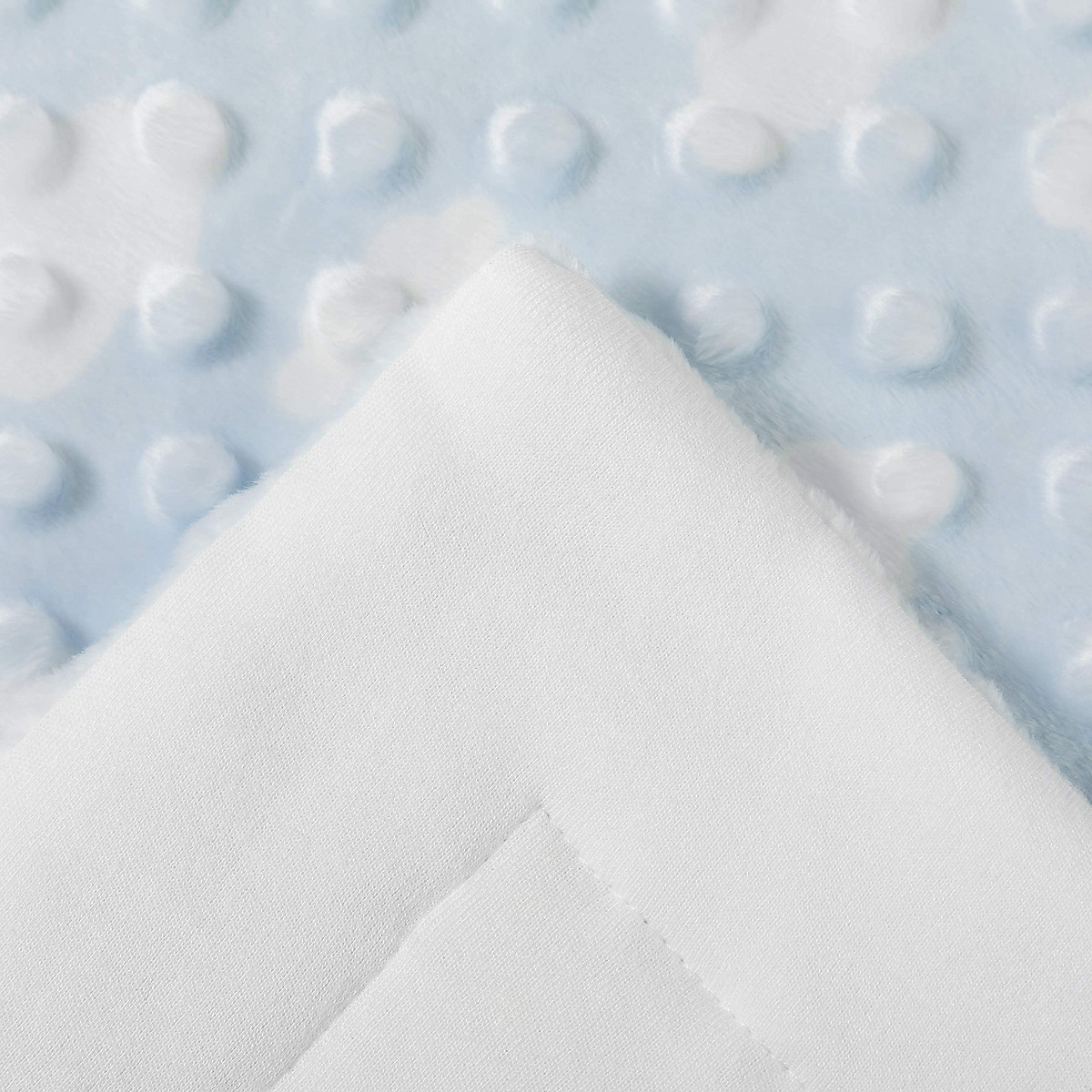 Plush Embossed Raised Dot Baby Blanket for Boys and Girls, Soft Velbo Mink Dotted Double Layer Receiving Blanket Bamboo Fabric Backing for Newborn Premium Quality Blanket, Blue 30" x 40