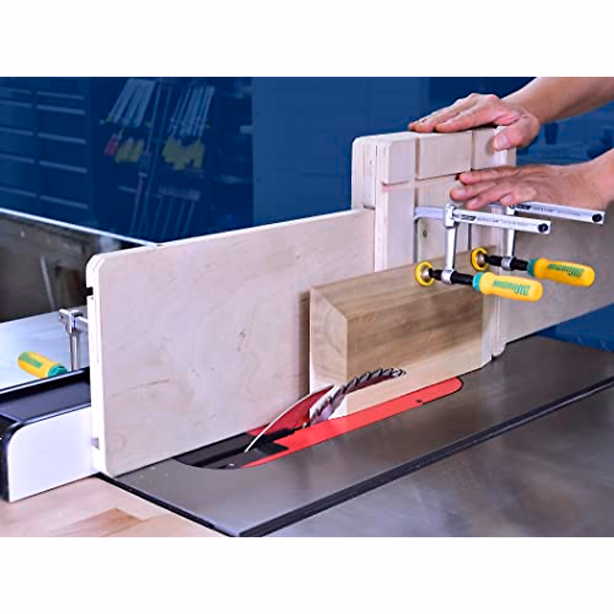 MICROJIG Matchfit DVC-538K2 Dovetail Clamps With Soft-Grip Handle, Yellow