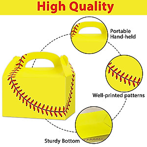 gisgfim 12 Pcs Softball Party Gift Treat Box, Softball Candy Goodie Favor Box for Softball Theme Birthday Baby Shower Party Favors Supplies Decorations