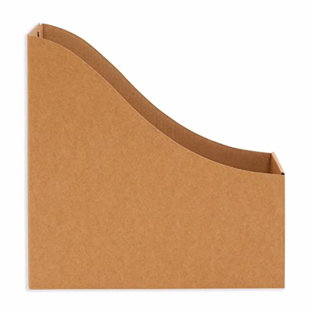 Juvale 8 Pack Kraft Paper Material Cardboard Magazine Holder with Labels for Bookshelf, Desktop File Organizer for Documents (3.5 x 10.2 x 10.6 In)