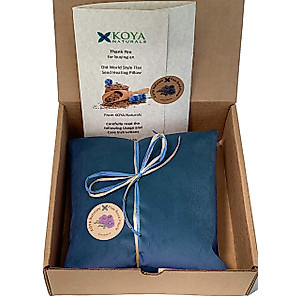 KOYA Naturals Soft Velvet Flax Seed Pillow - Microwave Heating Pad – Microwavable Moist Heat Pack – for Neck, Muscle, Joint, Stomach Pain, Menstrual Cramps – Warm Wrap (Turquoise)