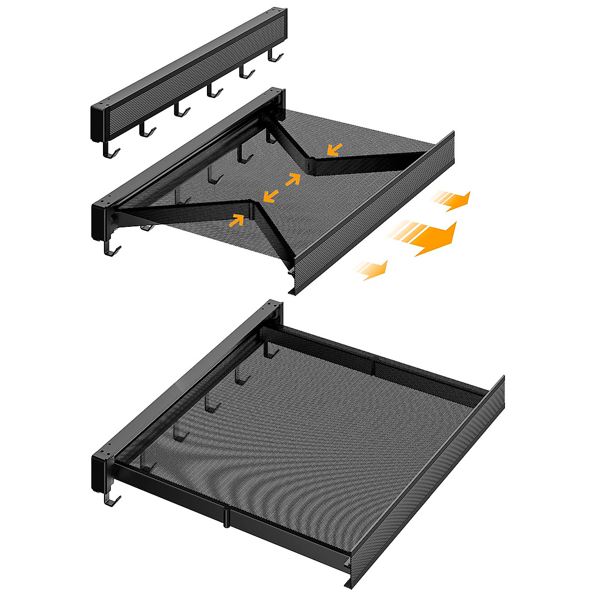 CHAHUANV Retractable Drying Rack with Net,Laundry Drying Rack for Shoes,Socks,Underwear,Wall Mouted Drying Rack with Hooks,Folding,Collapsible Hanger Rack, Gray