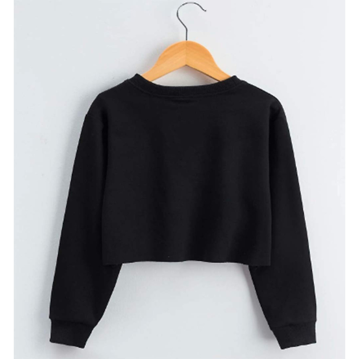 G-Amber Girls Long Sleeve Sweatshirts Kids Crop Print Funny Letters Fashion Pullover Tops Black Sorry I'm Not Listening