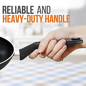 NutriChef 10" Nonstick Open Fry Pan - PFOA Free Non-Stick Large Frying Pan Kitchen Cookware - Works Nonstick Kitchen Cookware Set Model NCCWA13 PRTNCCWA13LFP