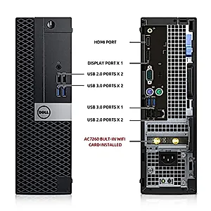 Dell Desktop Computers OptiPlex 3040 PC,Intel Core i7-6700 3.4GHz,16GB Ram New 512GB SSD, Intel AC7260 Built-in WiFi Bluetooth,HDMI, Refurbished Desktop Computer,Computadora Windows 10 Pro(Renewed)