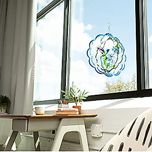 VP Home Floral Hummingbird Kinetic Wind Spinner for Yard and Garden Wind Spinner Outdoor Metal Large Hanging Hummingbird Decor 3D Garden Art Wind Sculpture Spinners Outdoor Hanging Decor, 12 inchW x 15 inchH