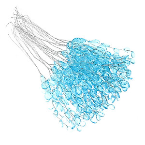 SQXBK 25PCS Artificial Flower Bouquet Artificial Flower Stem with Crystal Acrylic Beads Water Drop Diamante Flower Branches, Blue
