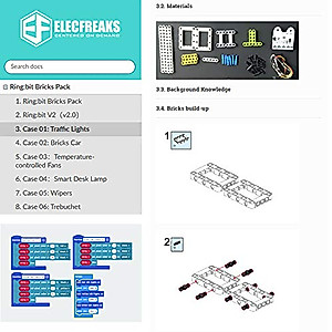 ELECFREAKS microbit Ring:bit 6-in-1 Building Bricks Kit, Programmable STEM Educational Learning Kit with 200+ Building Blocks(Without Micro:bit)