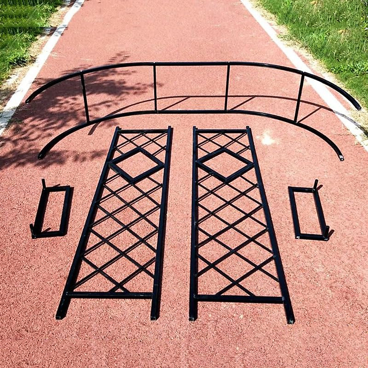 Garden Iron Arch for Climbing Plant, Black Metal Arbor Trellis,140 180 300 260 340cm Wide Steel Frame Archway White, Roses Vines Pergola (Color : White, Size : 102" W x 91" H)