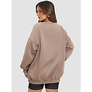 ATHMILE Girls' Fashion Oversized Sweatshirt Crewneck Fleece Long Sleeve Pullover Hoodies Tops Fall Outfits 2024 Clothes-S