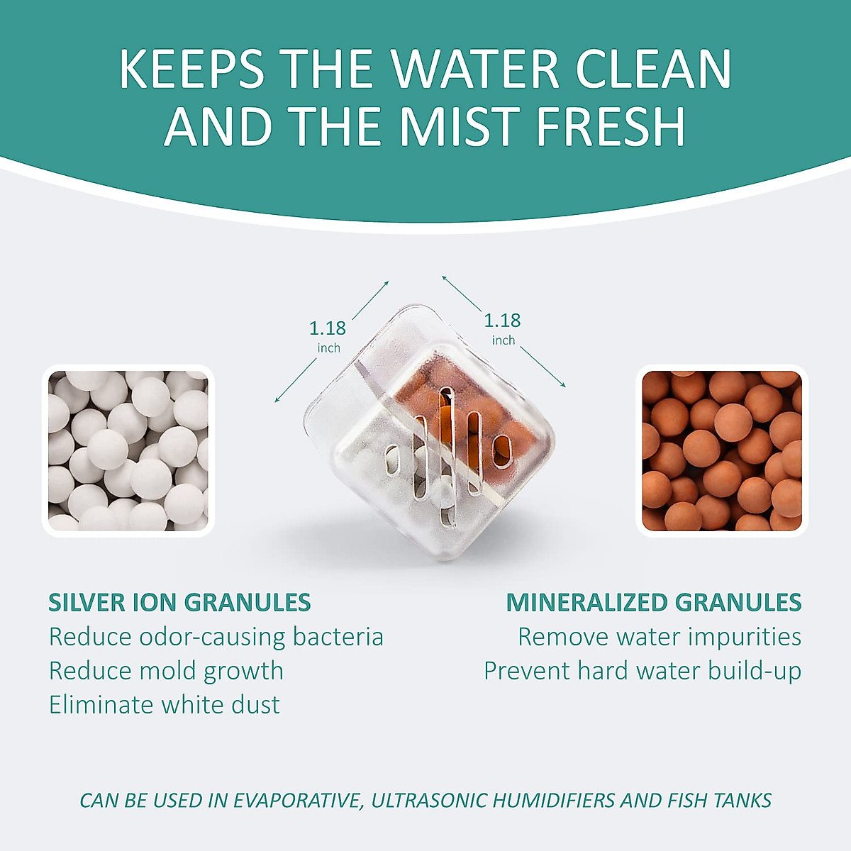 𝟐𝟎𝟐𝟒 𝐂𝐡𝐨𝐢𝐜𝐞* Humidifier Cartridge Cleaner, Universal, Compatible with LEVOIT, Dreo, Vicks and Other, Demineralization Cartridge for Humidifier, Fish Tank & Humidifier Treatment (Pack of 5)